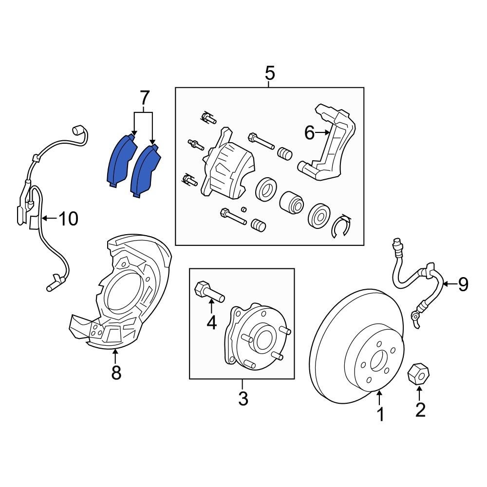 Toyota OE 0446542180 - Front Disc Brake Pad Set