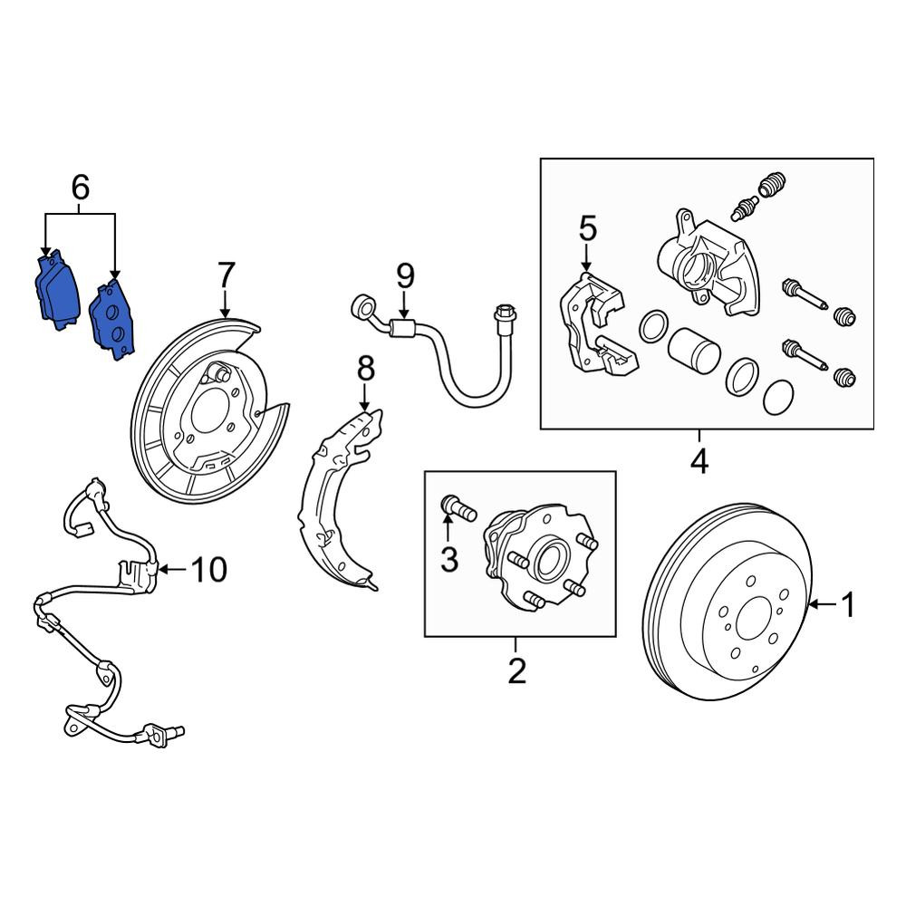 Toyota OE 0446642060 - Rear Disc Brake Pad Set
