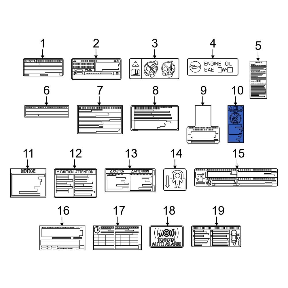 Toyota OE 7459678010 - Air Bag Information Label