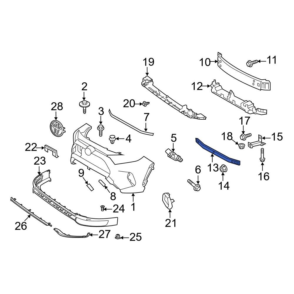 Toyota OE 521320R070 - Front Lower Bumper Impact Bar