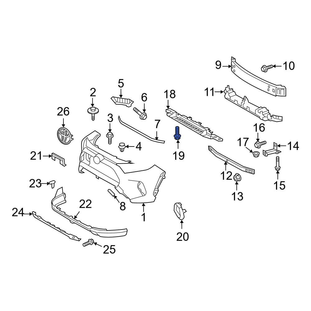 Toyota OE 90119A0098 - Bumper Impact Absorber Bolt
