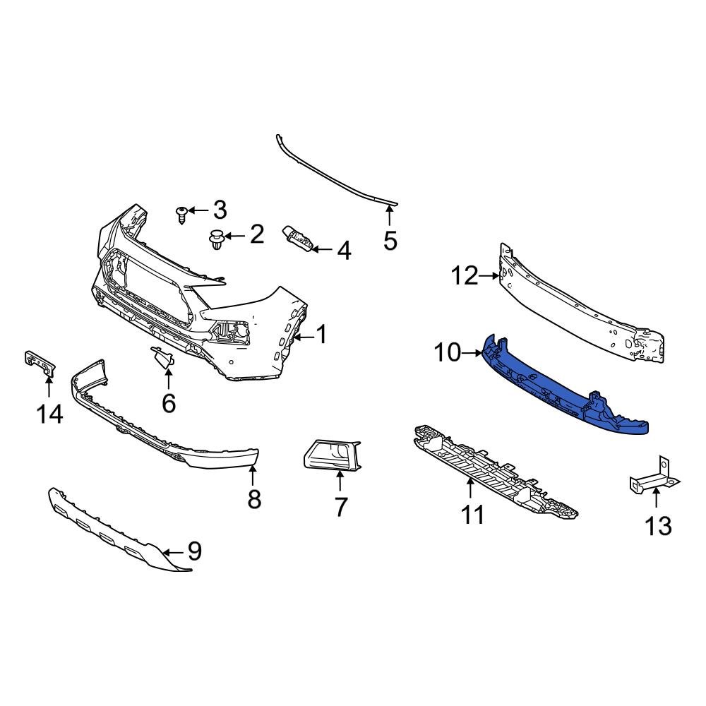Toyota OE 526180R050 - Front Lower Bumper Impact Absorber