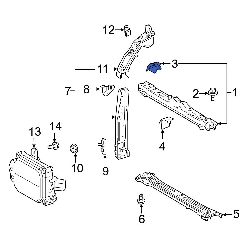 Toyota OE 521370R030 - Radiator Support Tie Bar Bracket