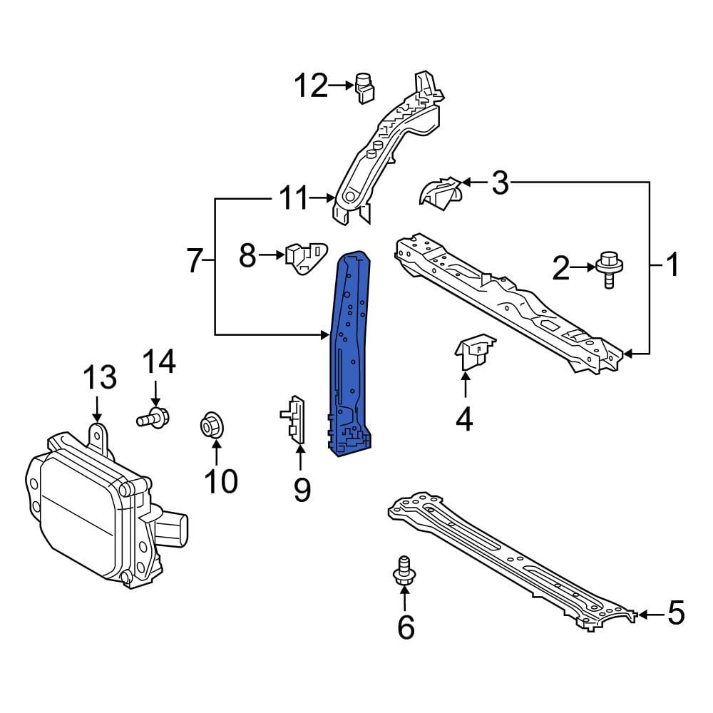 Toyota OE 532020R051 - Front Right Radiator Support Side Panel