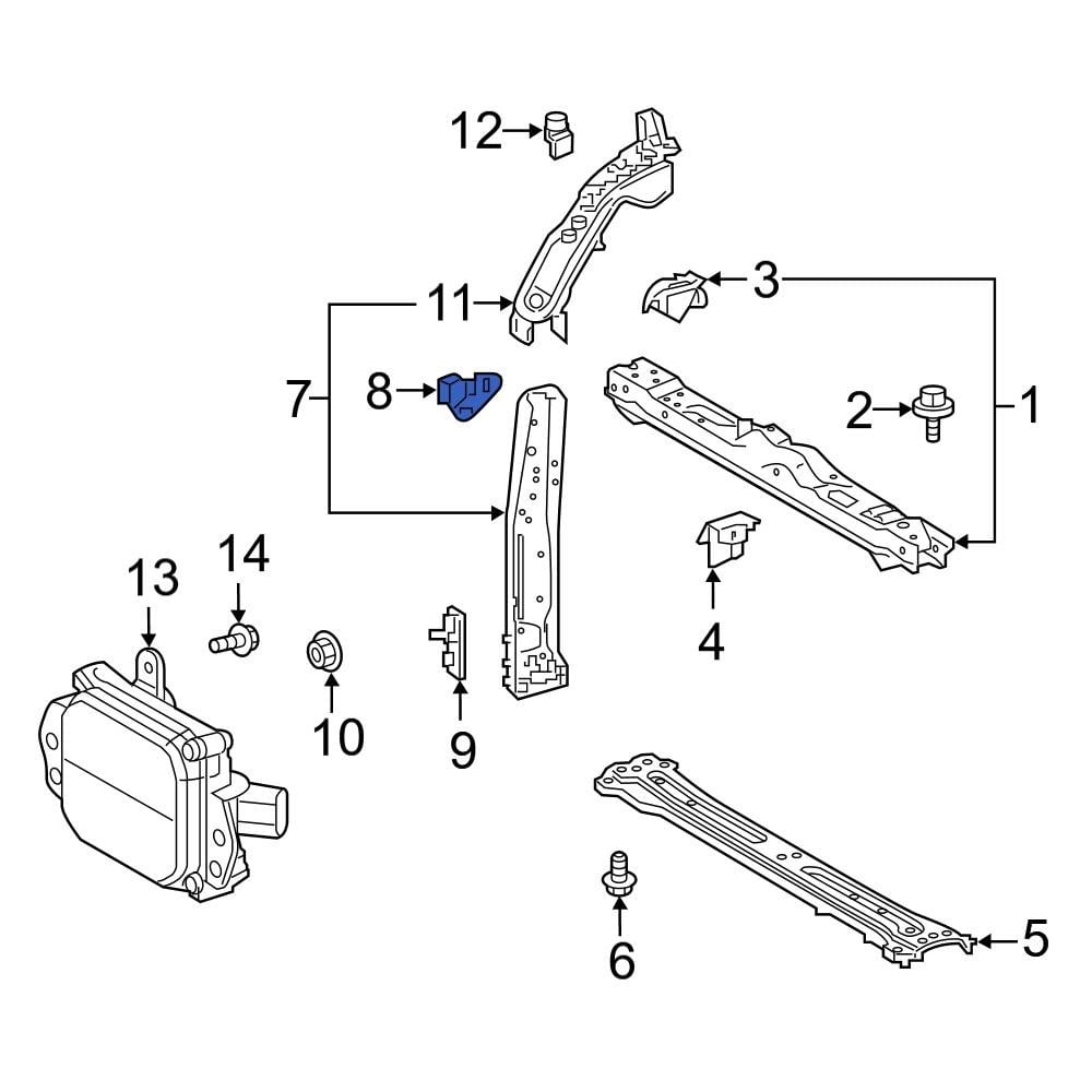 Toyota OE 521420R010 - Left Upper Radiator Support Side Panel Bracket