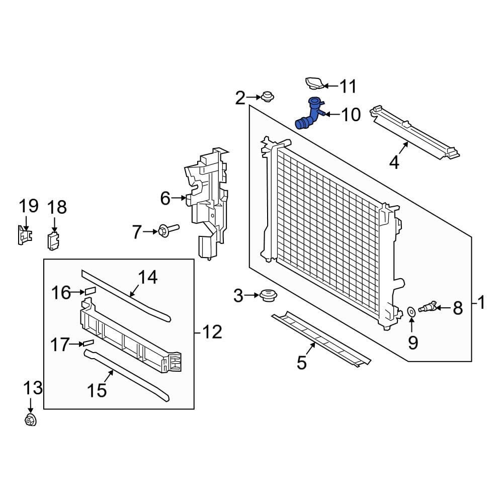 Toyota OE 16897F0040 - Engine Coolant Filler Neck