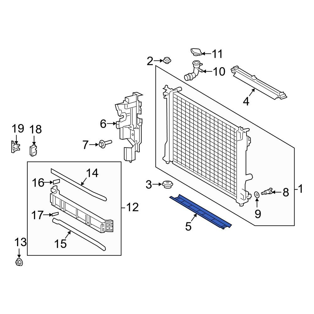 Toyota OE 16592F0080 - Front Lower Radiator Support Air Deflector