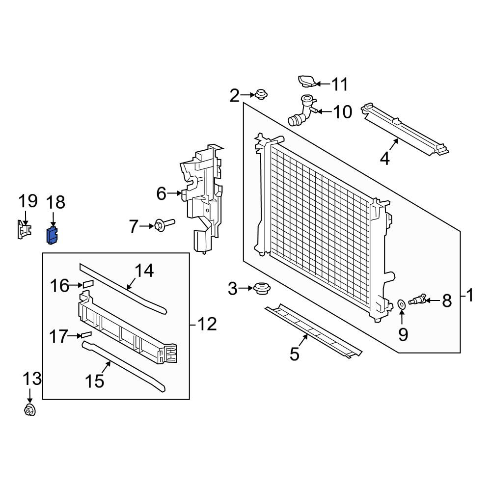 Toyota OE 8894012040 - Front Radiator Support Air Deflector Actuator