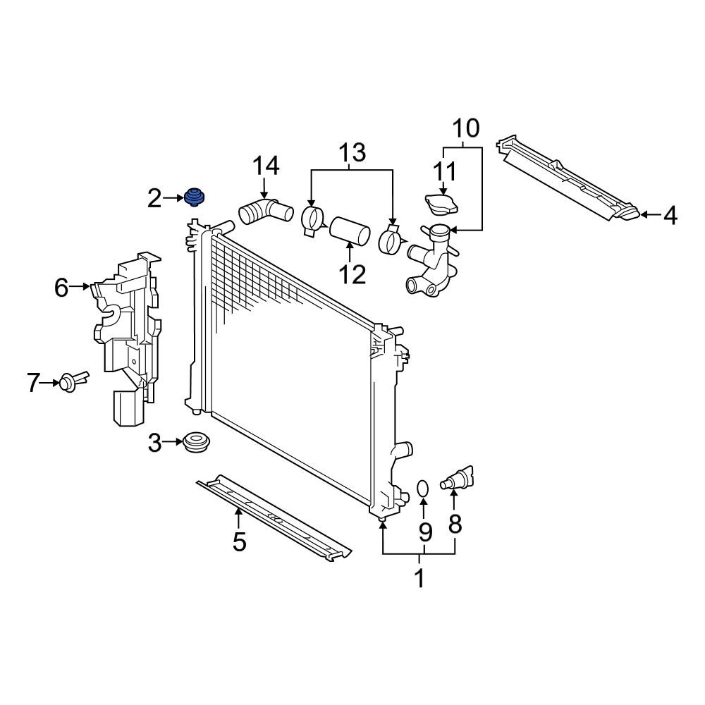 Toyota OE 16523F0020 - Upper Radiator Insulator