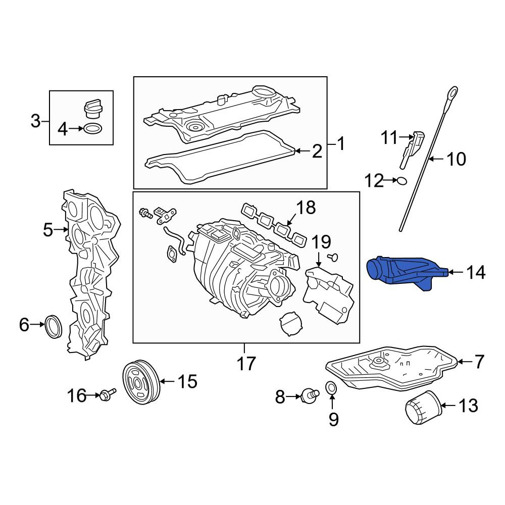 Toyota OE 15104F0010 - Engine Oil Pump Pickup Tube and Screen