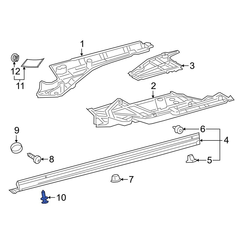 Toyota OE 7692452040 - Rocker Panel Molding Clip