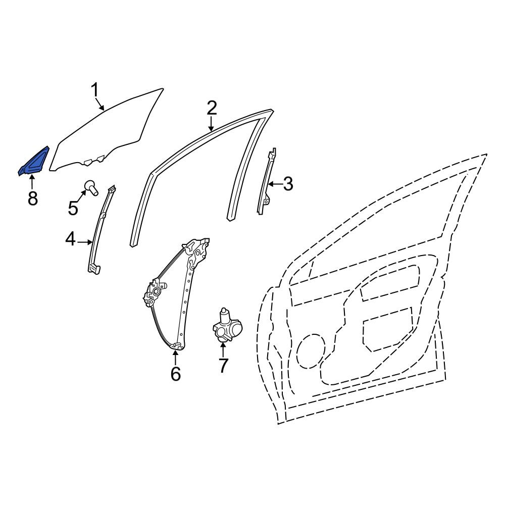 Toyota OE 681230R100 - Rear Right Vent Window Assembly