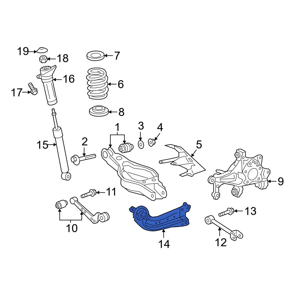 Toyota OE 487800R040 - Rear Left Suspension Trailing Arm