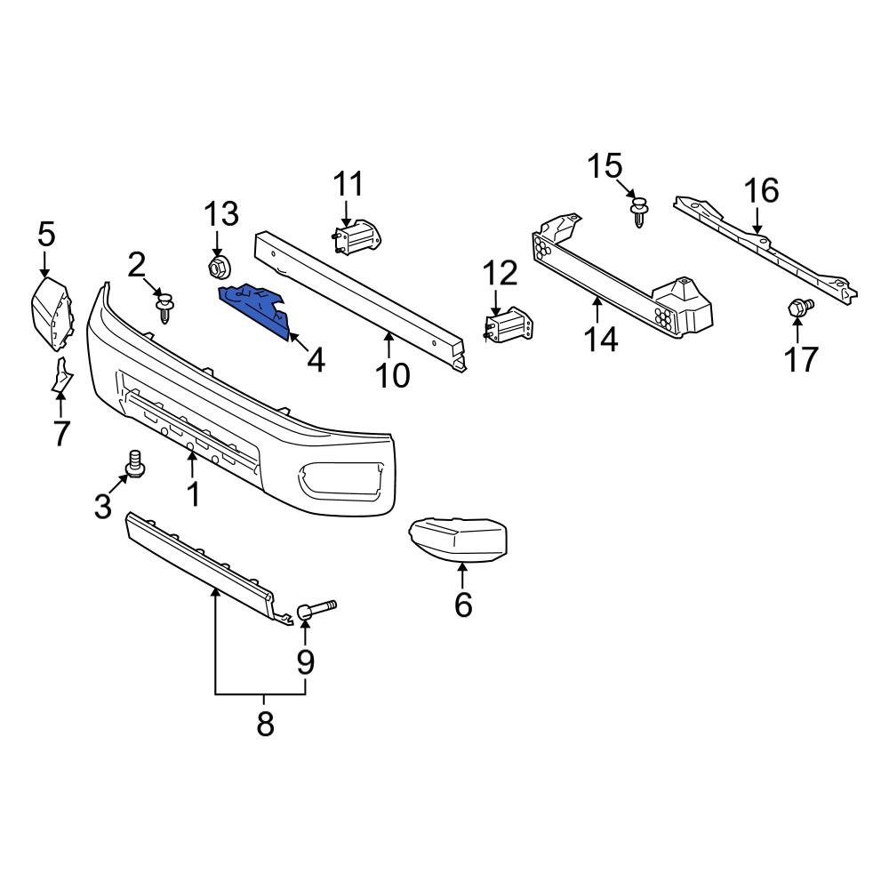 Toyota OE 5211535120 - Front Right Bumper Cover Support Rail