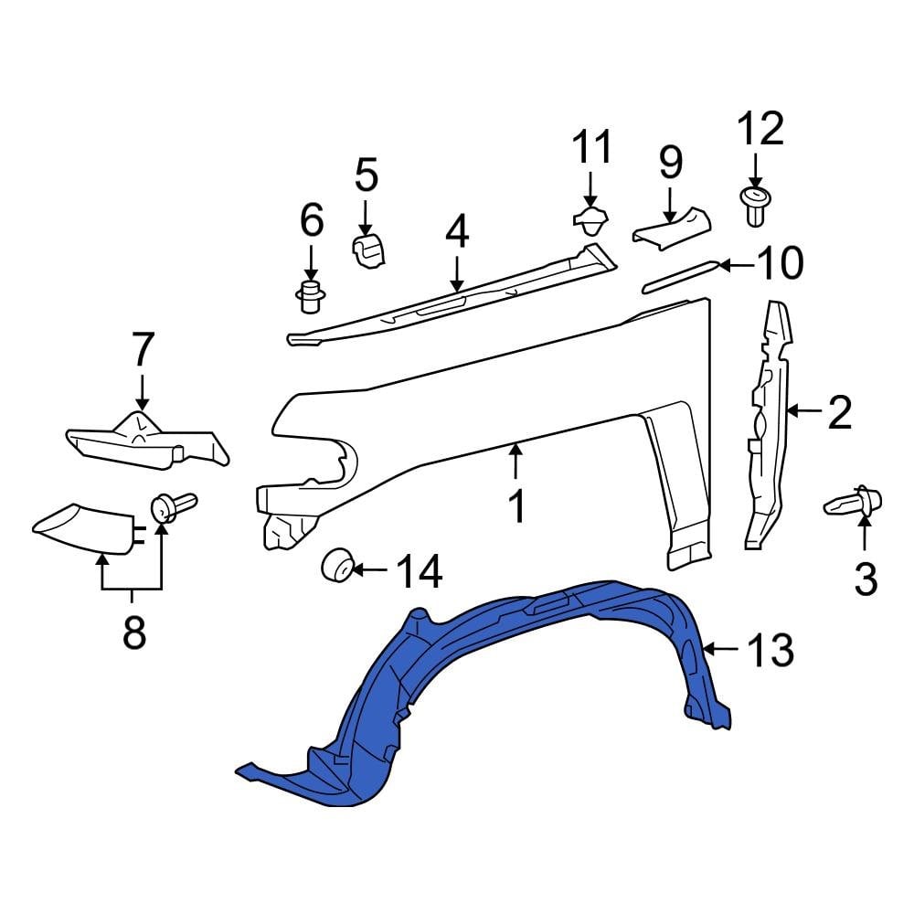 Toyota OE 5380735111 - Front Right Fender Splash Shield