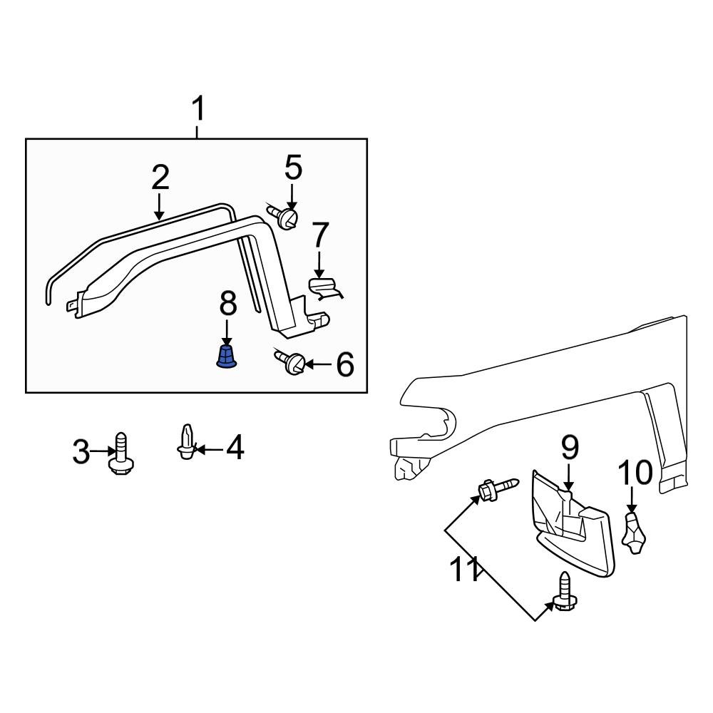 Toyota OE 9018906028 - Front Fender Flare Grommet