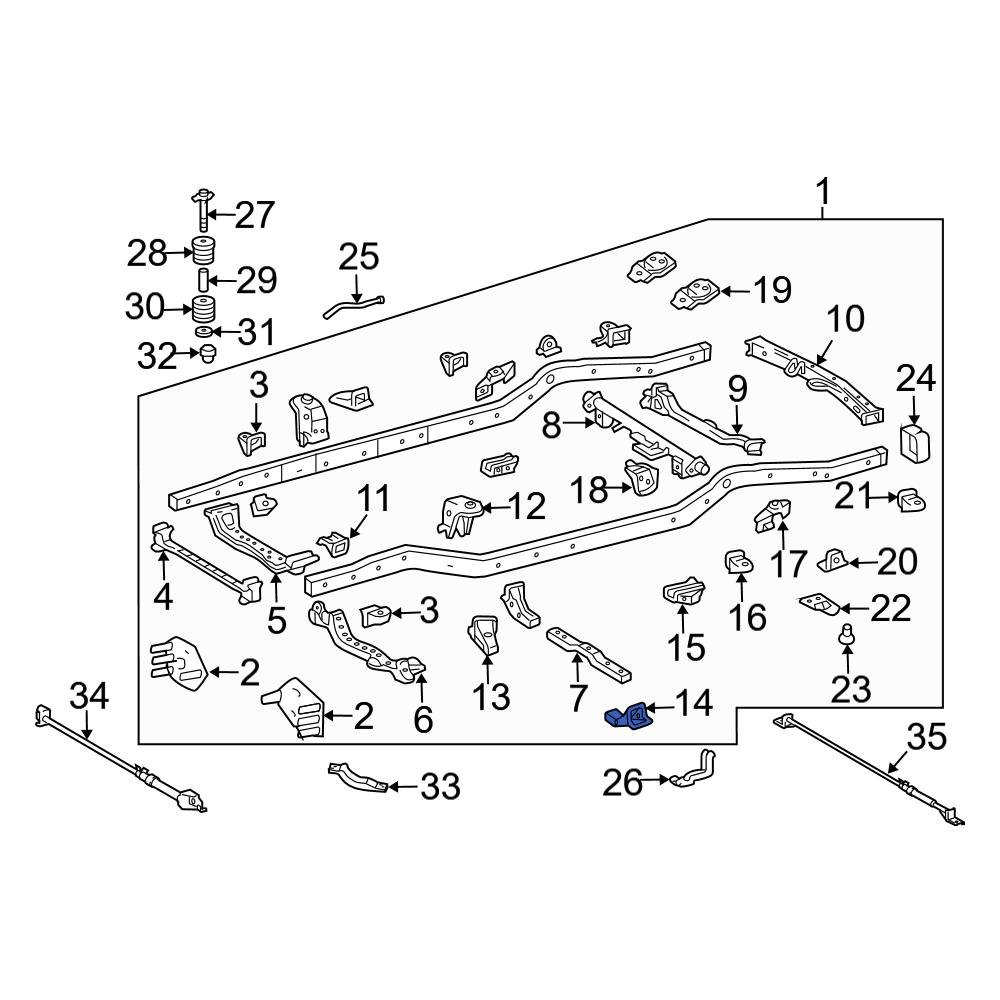Toyota OE 5102660030 - Left Frame Crossmember Bracket