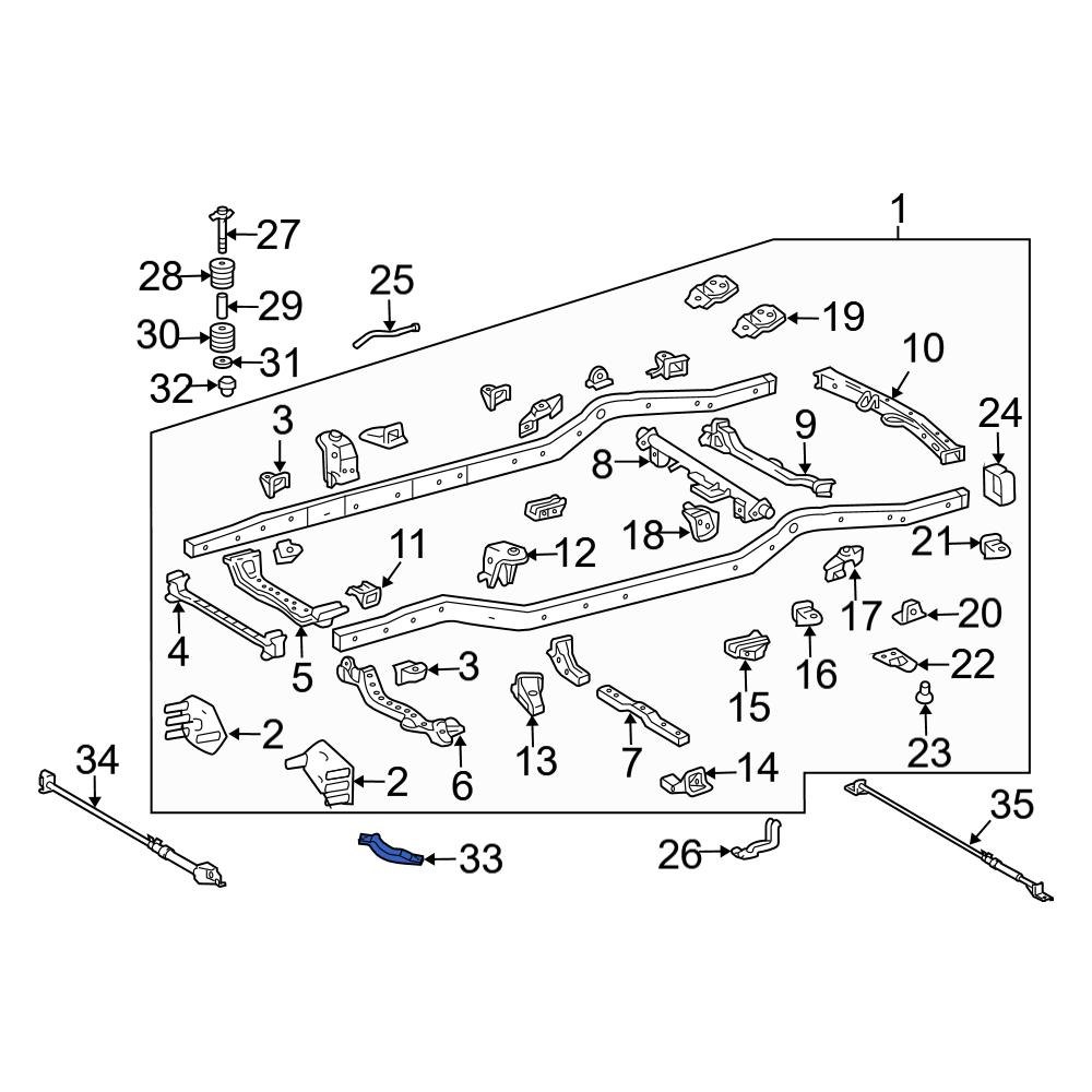 Toyota OE 5122635060 - Left Frame Crossmember Bracket