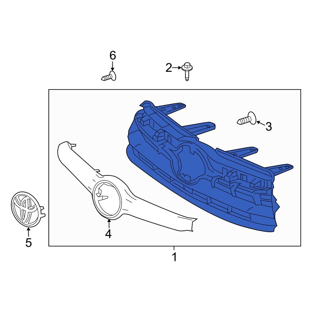 Toyota OE 531010E170 - Front Upper Grille