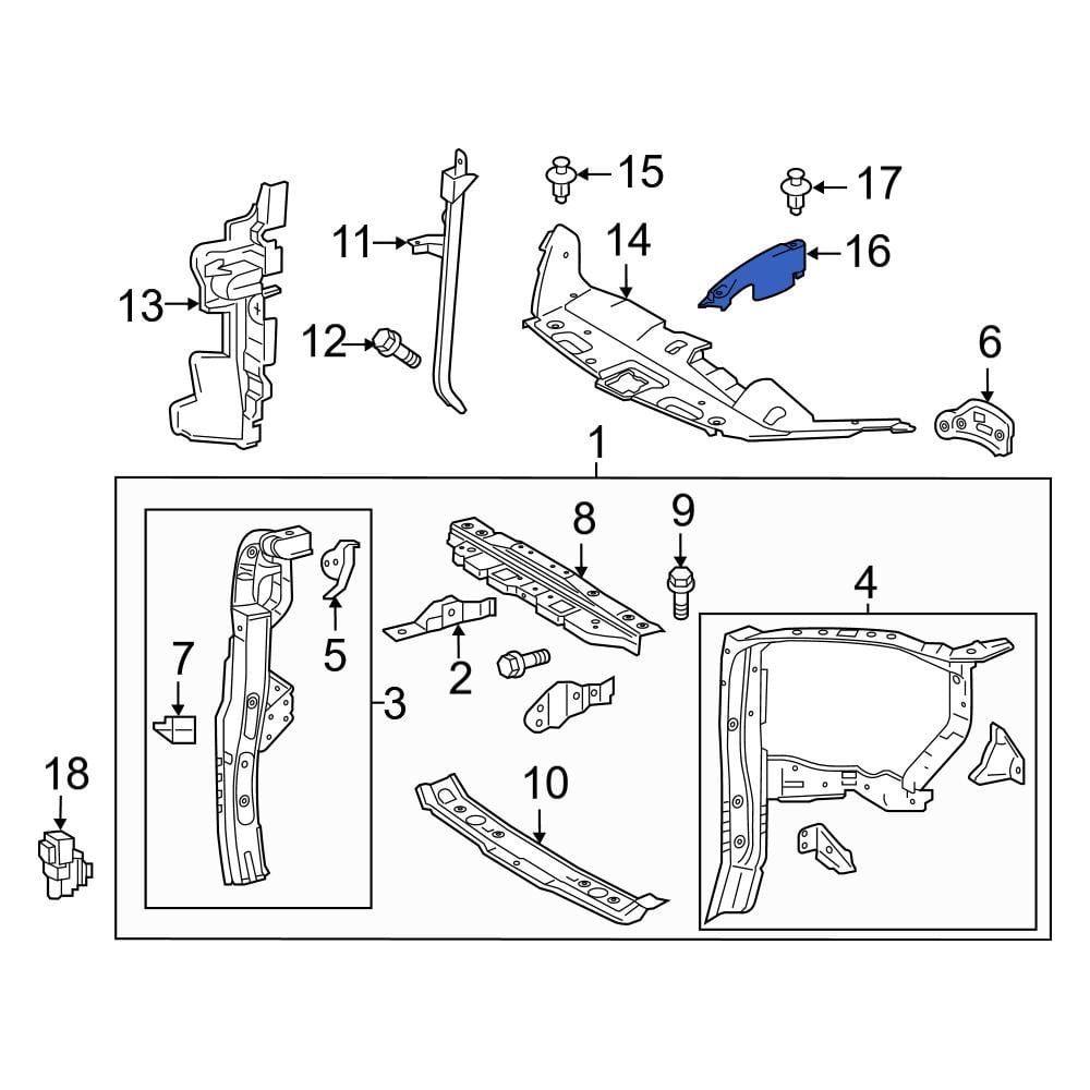 Toyota OE 532980E010 - Front Right Radiator Support Air Deflector