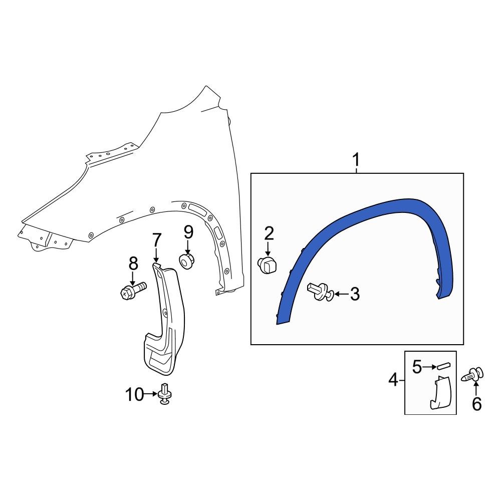 Toyota OE 750860E010 - Front Left Wheel Arch Molding