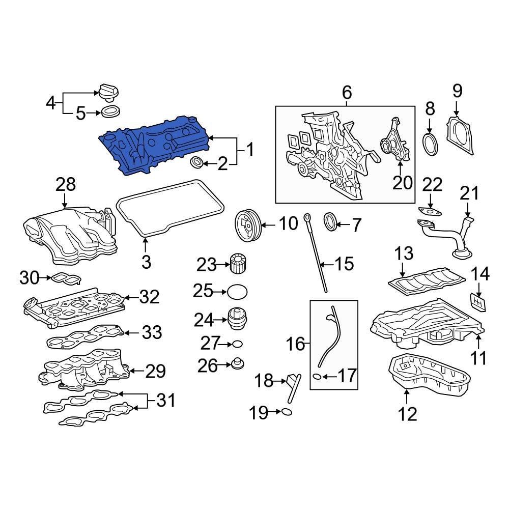 Toyota OE 112020P012 - Left Engine Valve Cover