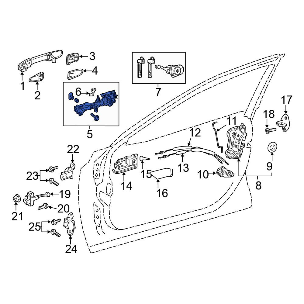Toyota OE 692020R040 - Front Left Exterior Door Handle Base