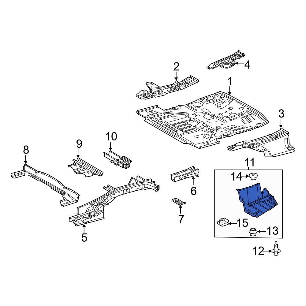 Toyota OE 587240E100 - Rear Left Floor Pan Splash Shield