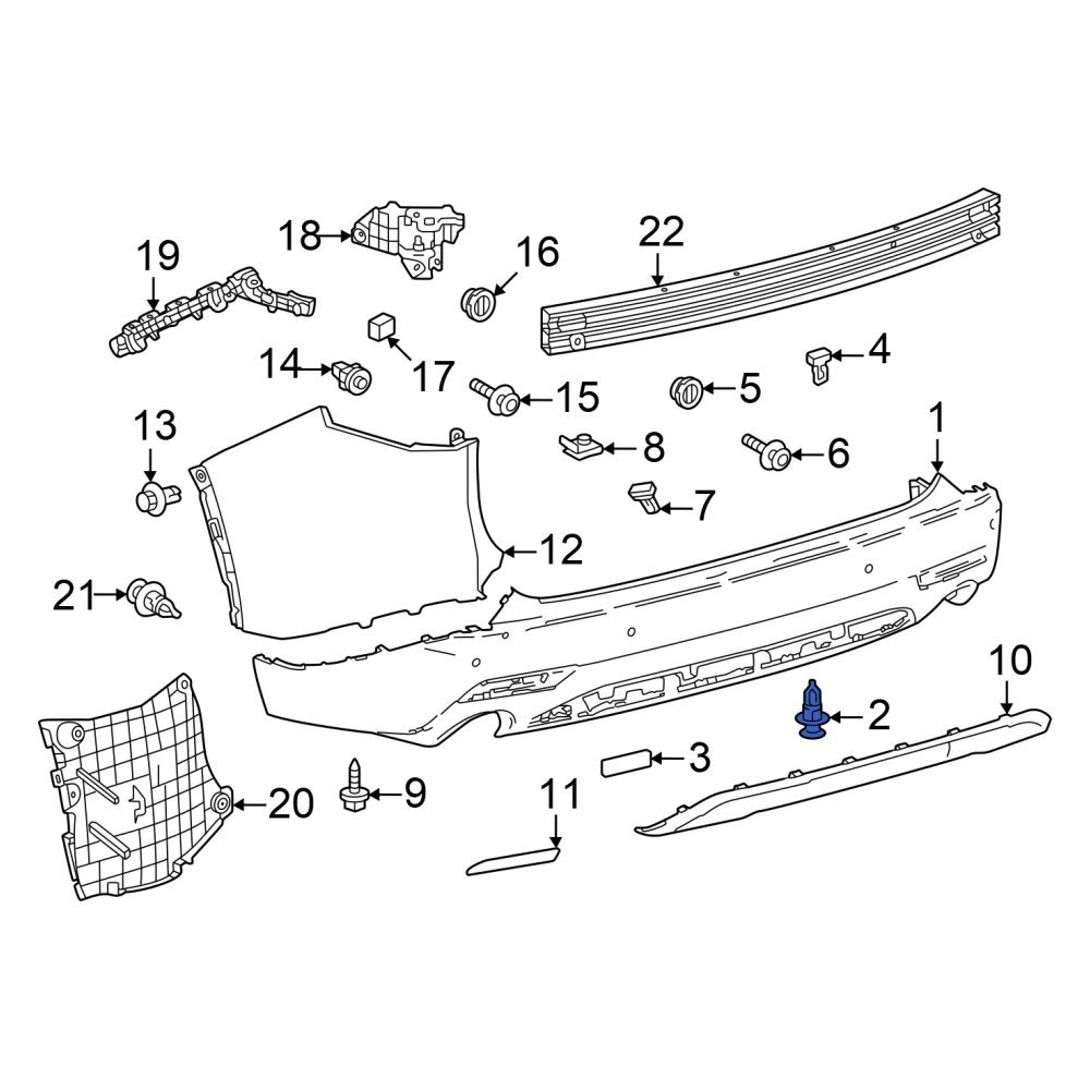 Toyota OE 5216102020 - Bumper Cover Retainer
