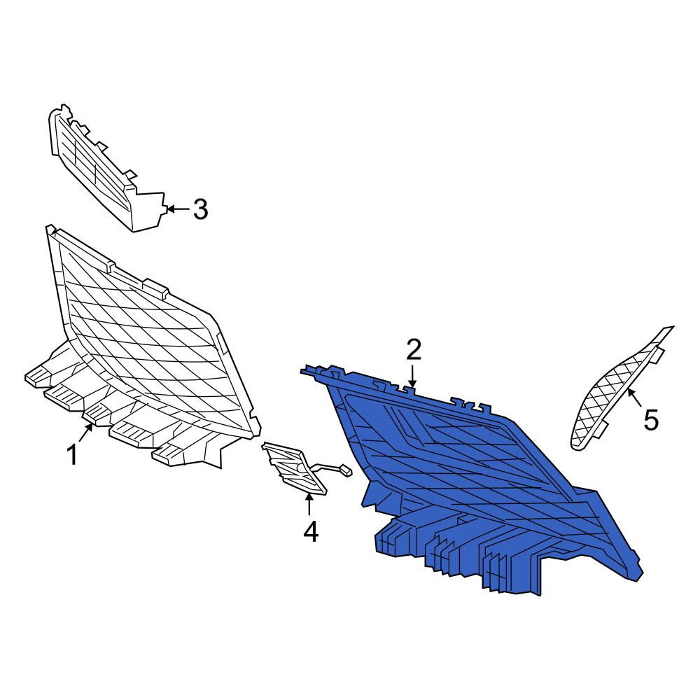 Toyota OE 53142WAA04 - Front Left Grille