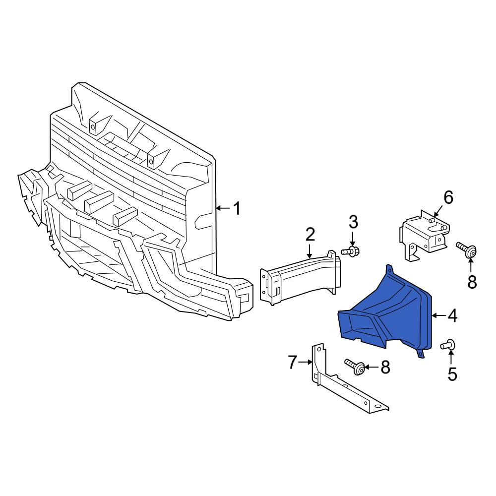Toyota OE 53285WAA01 - Front Left Upper Radiator Support Air Duct