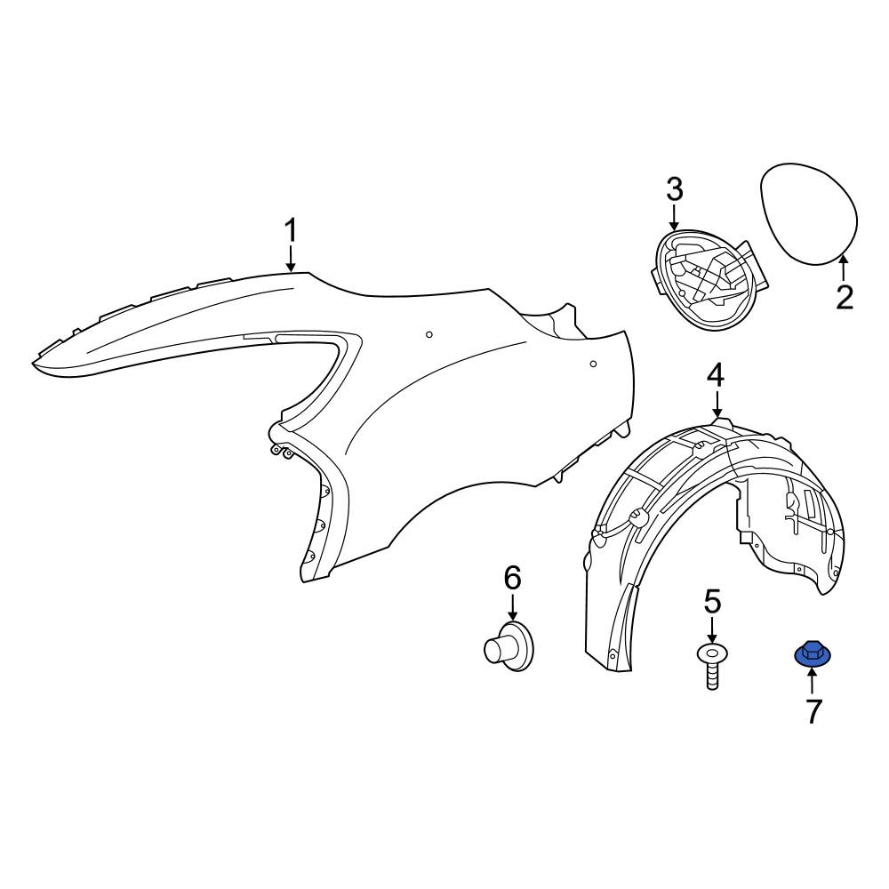 Toyota OE 90118WA137 - Quarter Panel Splash Shield Nut