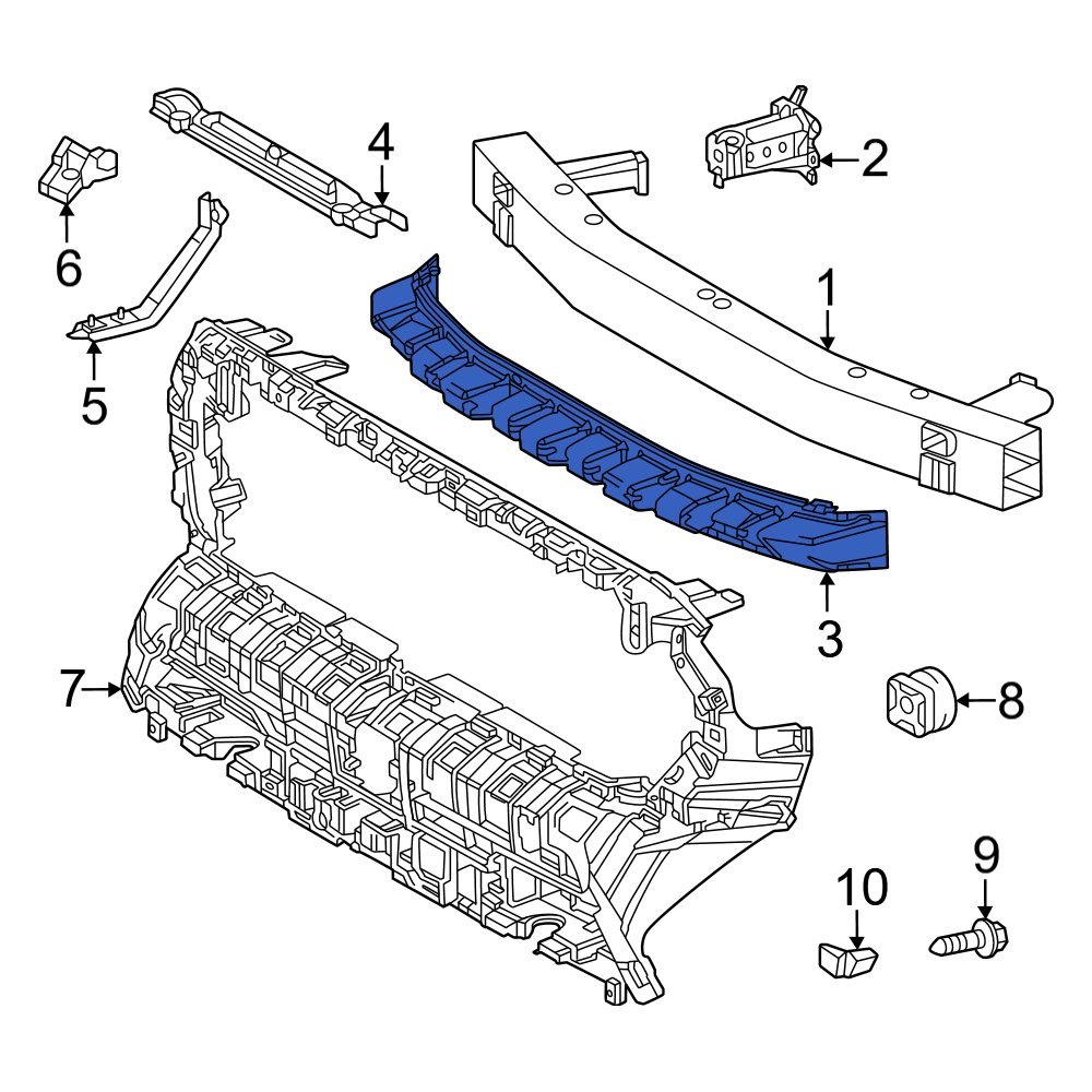 Toyota OE 52611AK010 - Front Bumper Impact Absorber