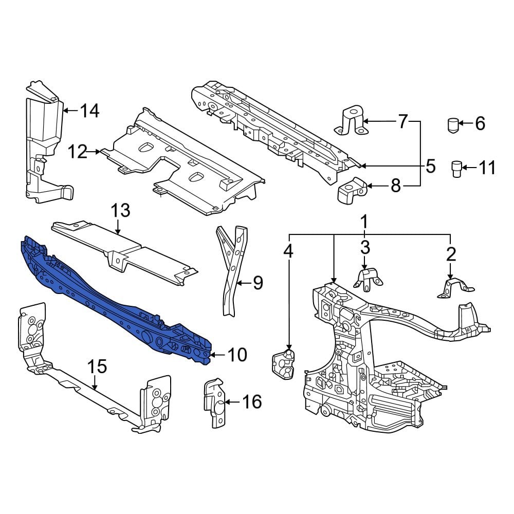 Toyota OE 5716204010 - Front Lower Radiator Support Tie Bar