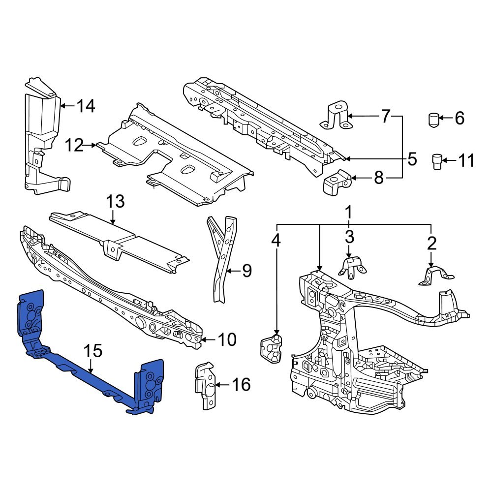 Toyota OE 16592AK010 - Front Lower Radiator Support Baffle