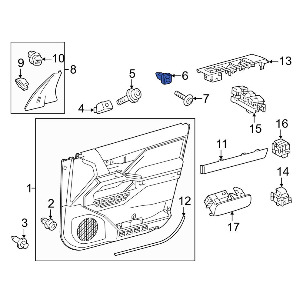 Toyota OE 9018906227 - Door Interior Trim Panel Nut