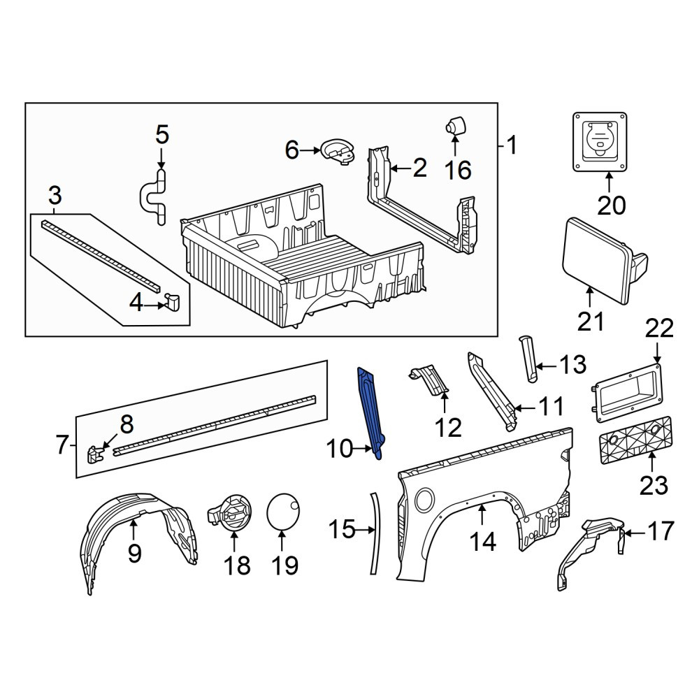 Toyota OE 65671AK010 - Front Right Truck Bed Panel Brace
