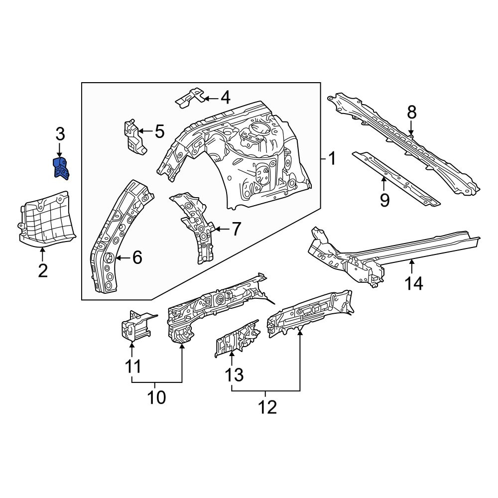 Toyota OE 5383630120 - Front Left Fender Bracket