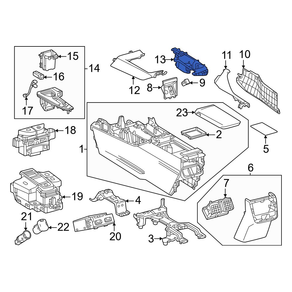 Toyota OE 5880530B01 - Rear Console Cup Holder