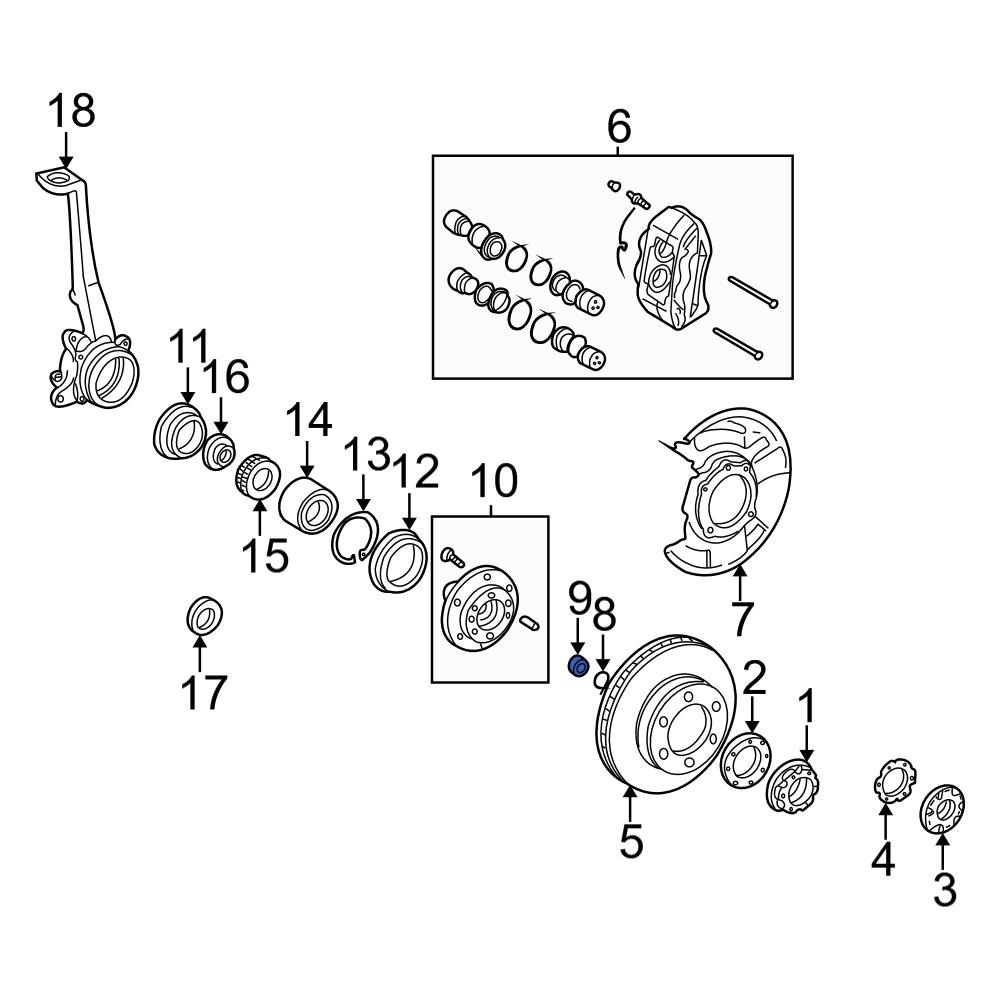 Toyota OE 9056052001 - Front Wheel Bearing Spacer