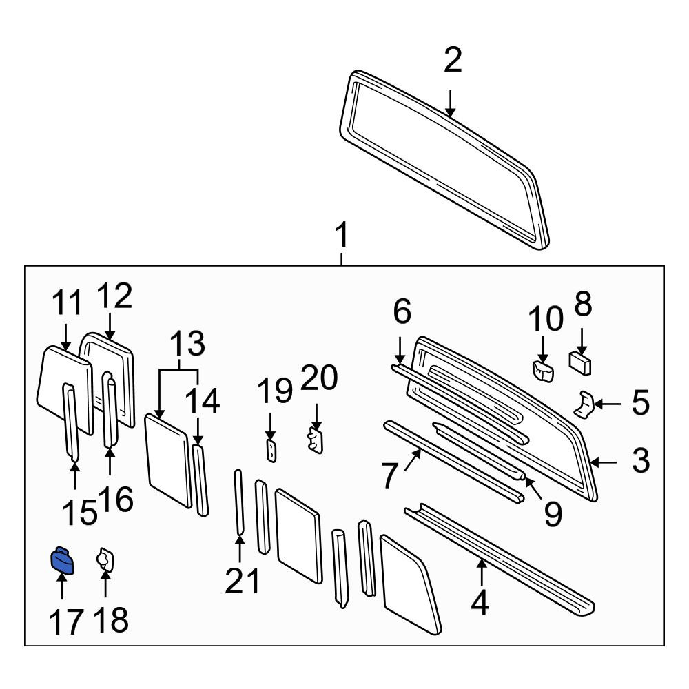 Toyota OE 6937035010 - Rear Sliding Window Latch
