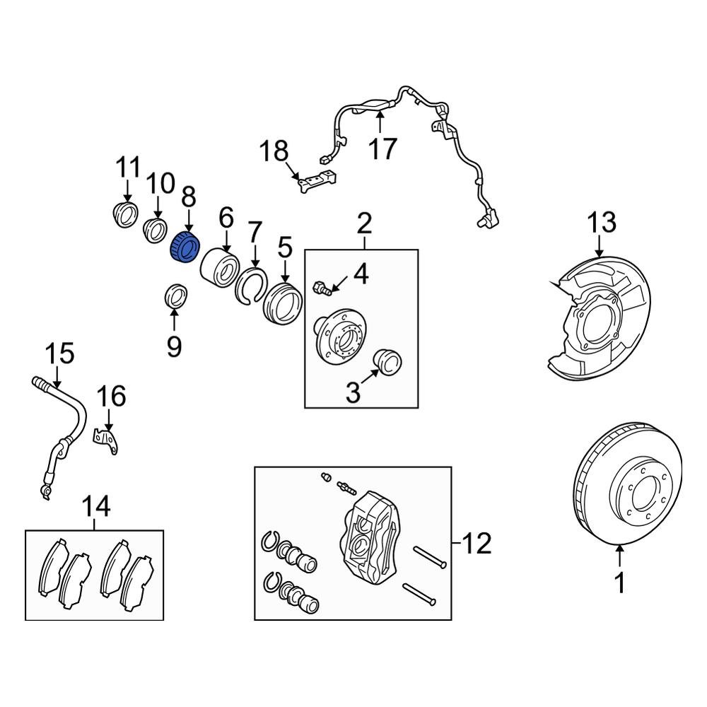 Toyota OE 4351535010 - Front Left ABS Wheel Speed Sensor Tone Ring
