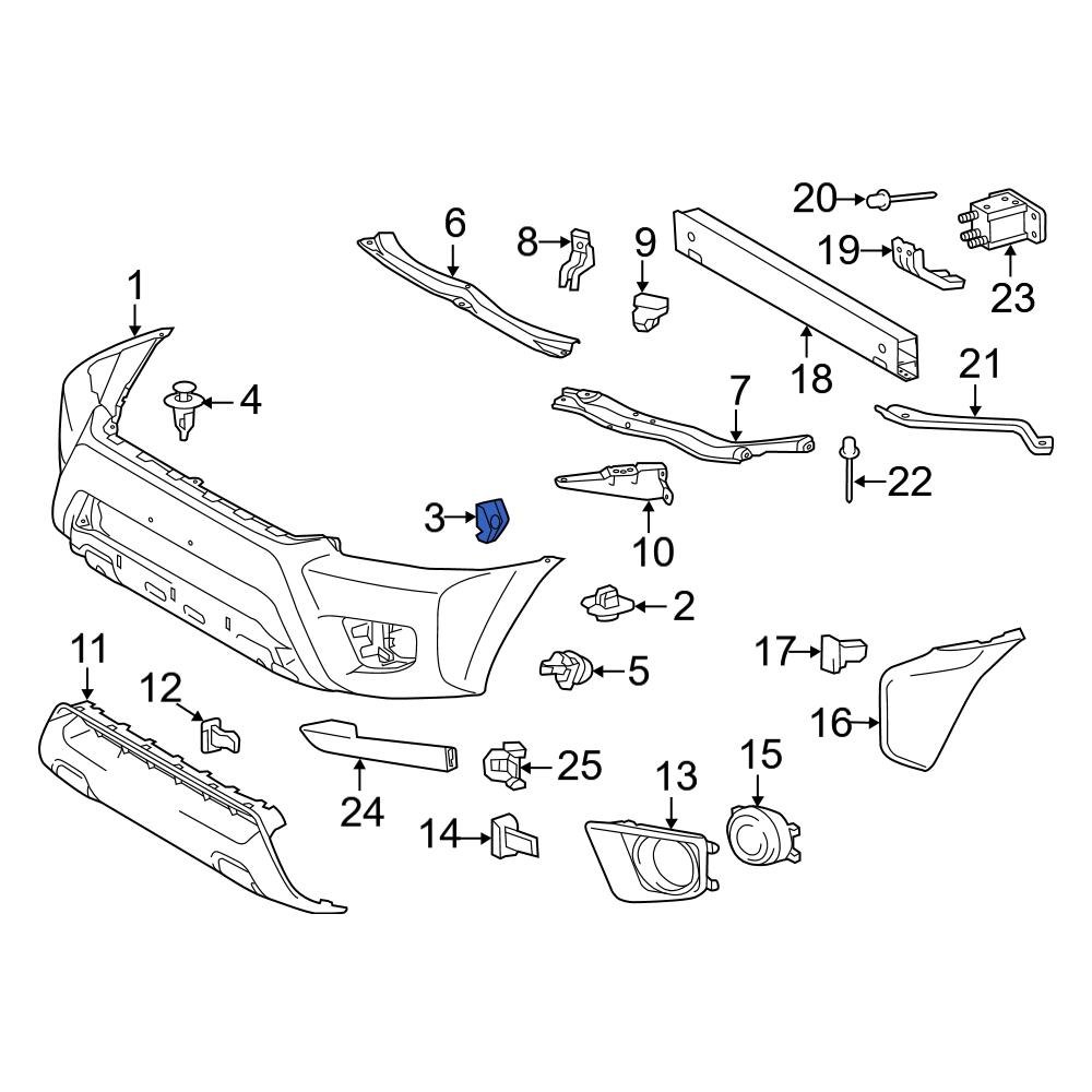 Toyota OE 5211504060 - Front Bumper Cover Support Rail