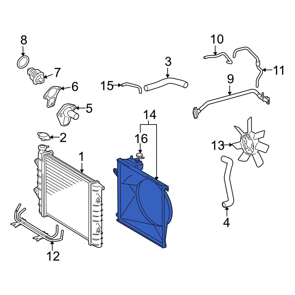 Toyota OE 167110C140 - Engine Cooling Fan Shroud