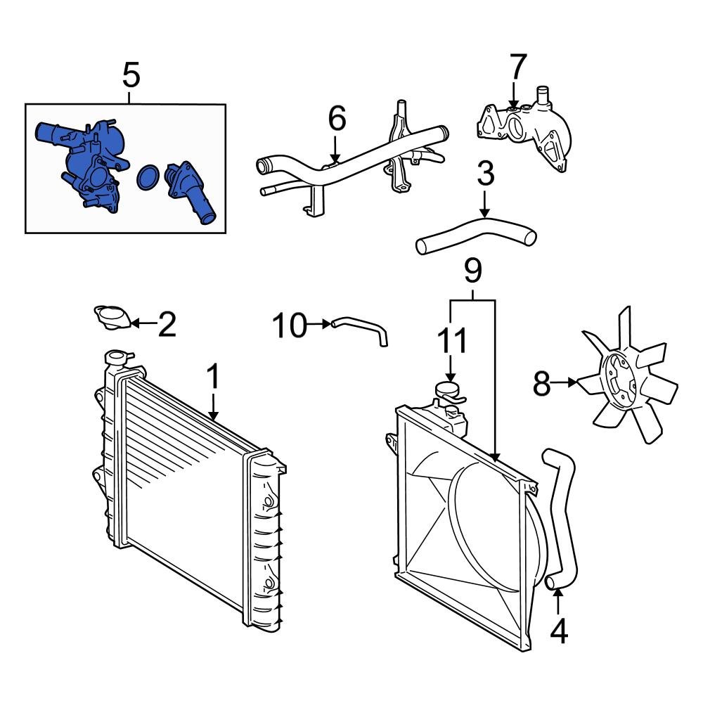 Toyota OE 163230P010 - Engine Coolant Inlet Flange