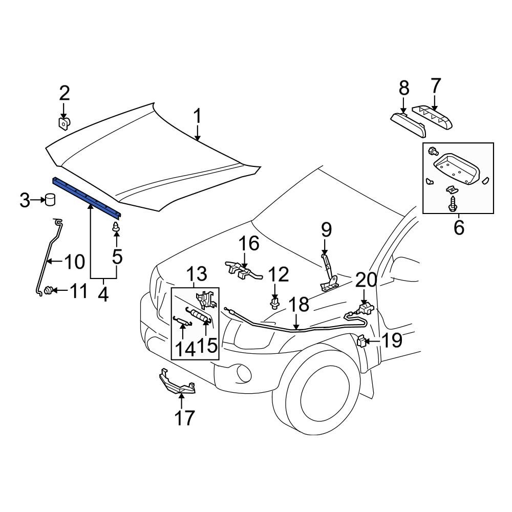 Toyota OE 5329204020 - Front Hood Seal