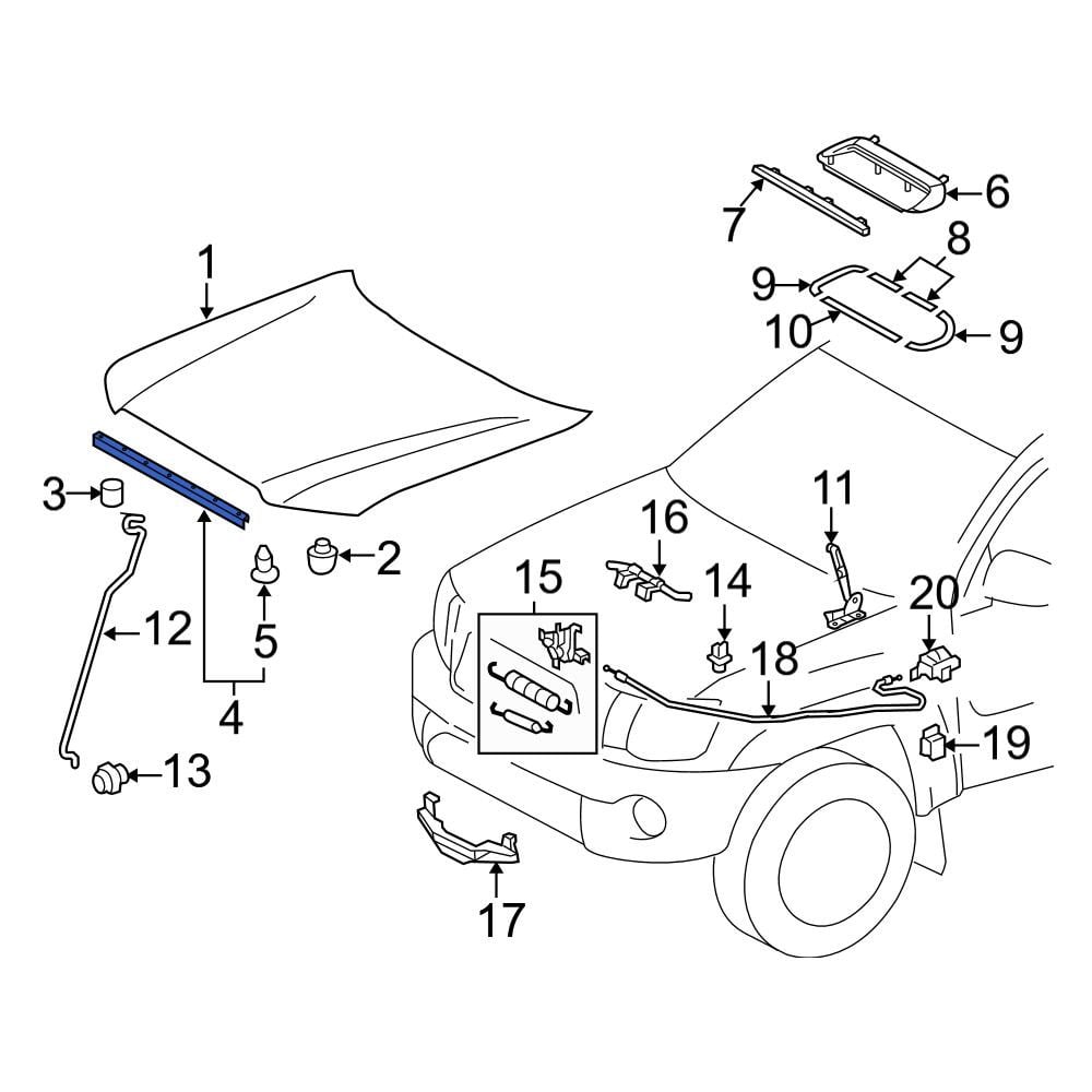 Toyota OE 5329204020 - Front Hood Seal
