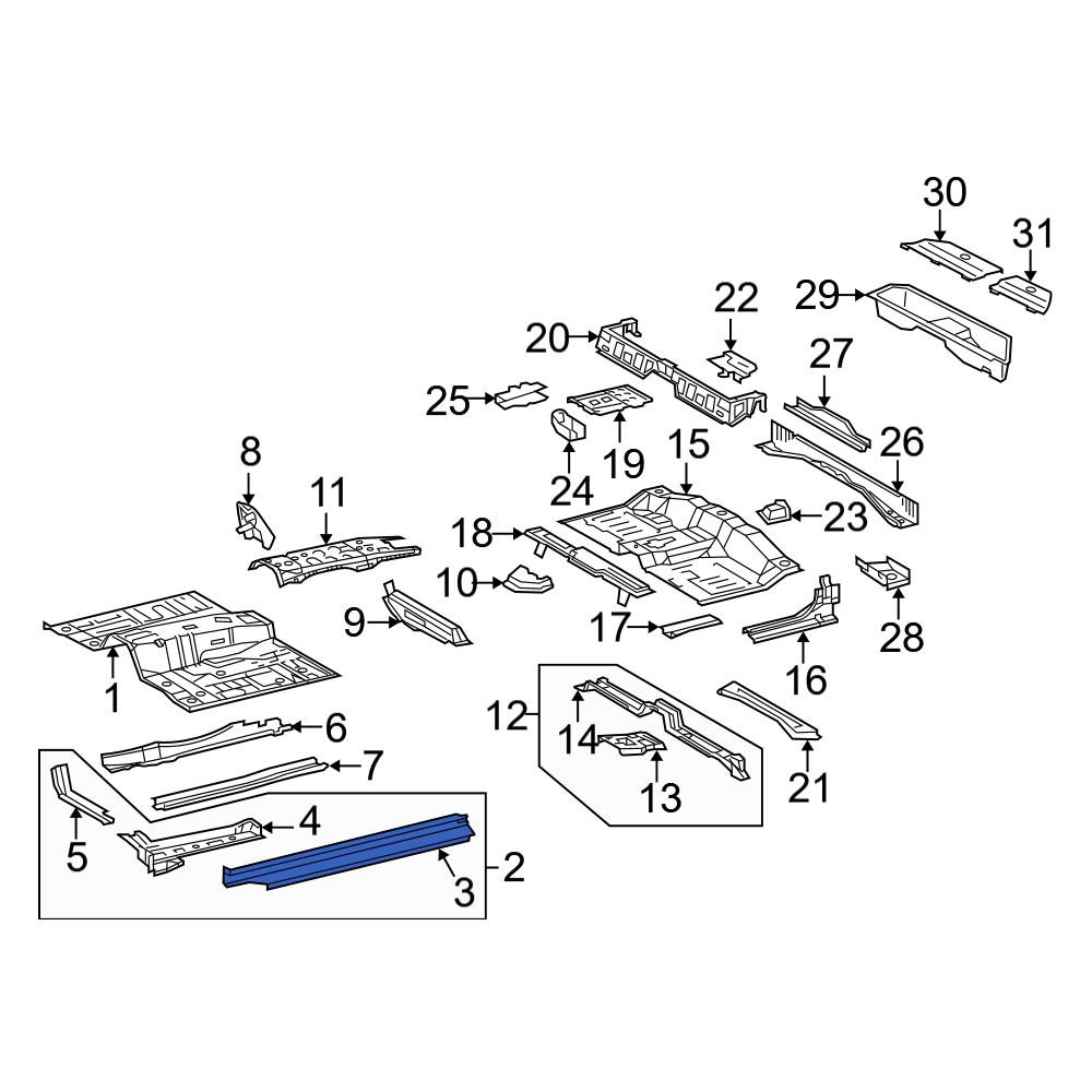 Toyota OE 6141104061 - Right Outer Rocker Panel
