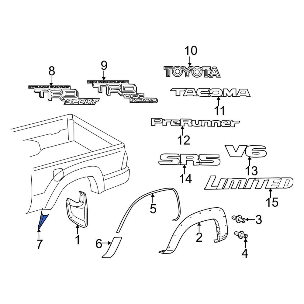 Toyota OE 6624804030 - Rear Right Truck Bed Molding