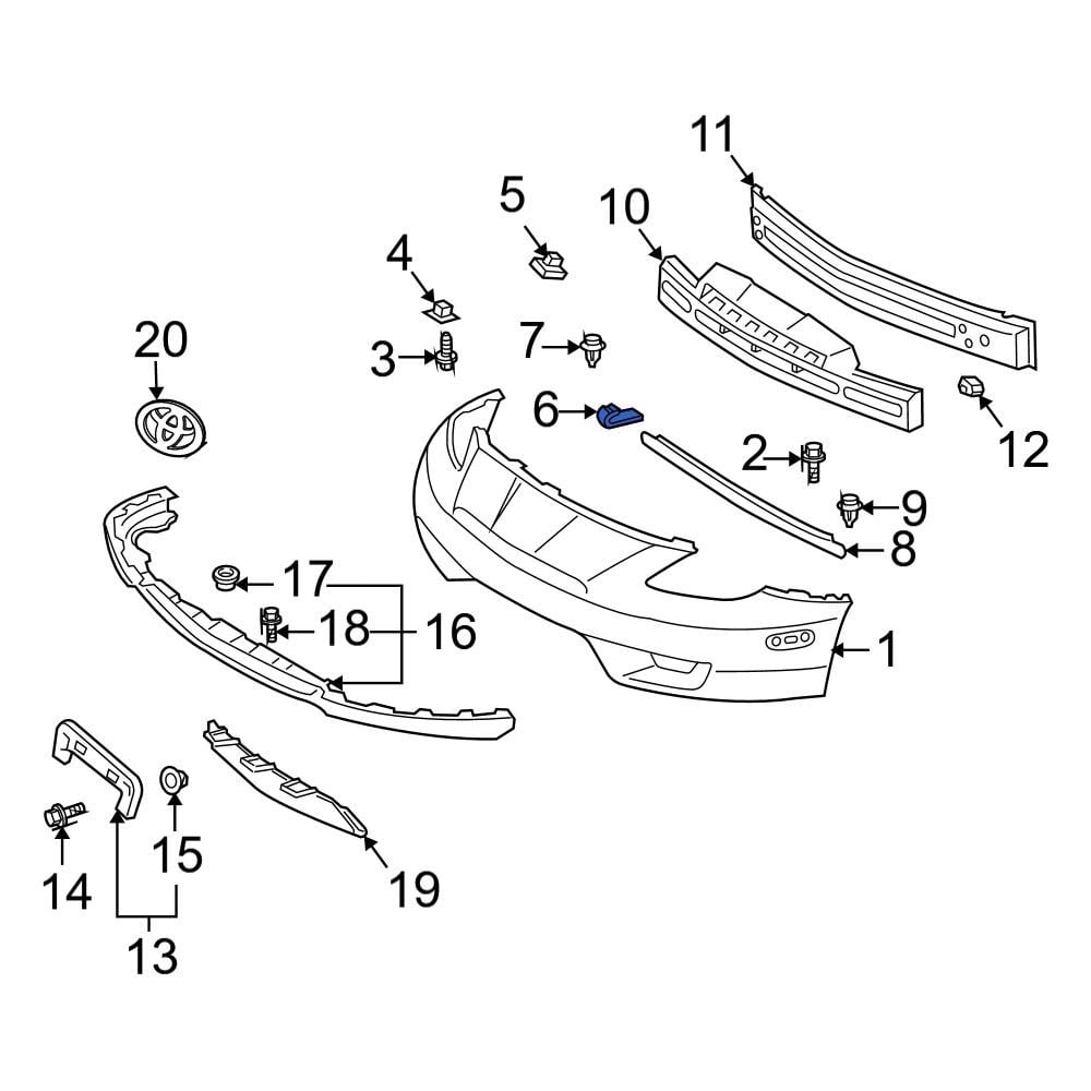 Toyota OE 5214420280 - Front Upper Bumper Cover Support Rail